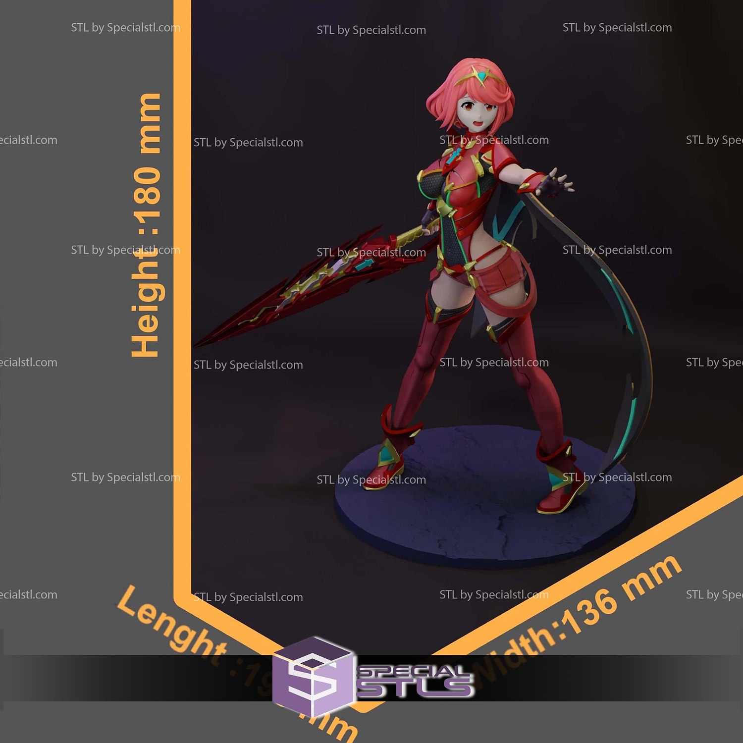 Pyra Xenoblade 180mm STL Files | SpecialSTL
