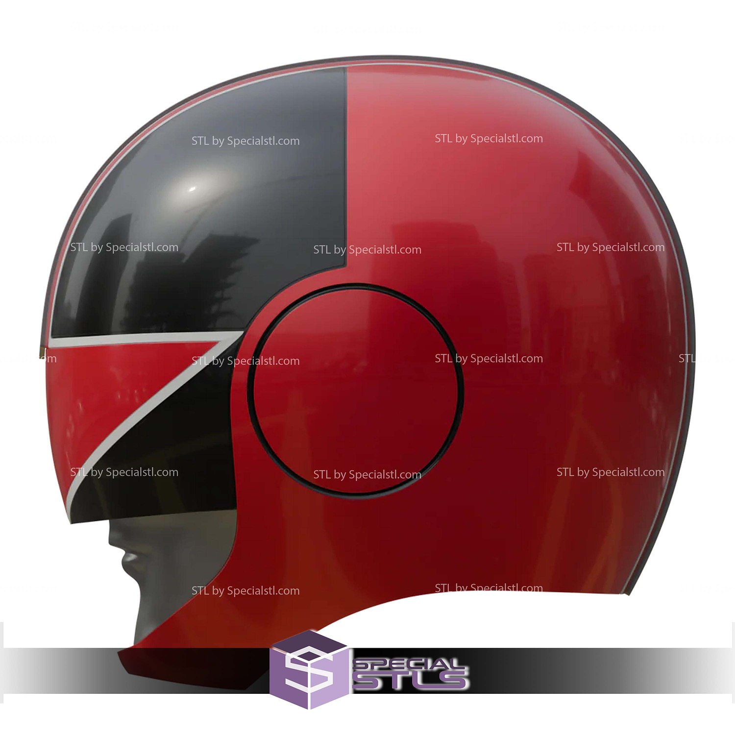 Cosplay STL Files Time Force Red Ranger Helmet | SpecialSTL