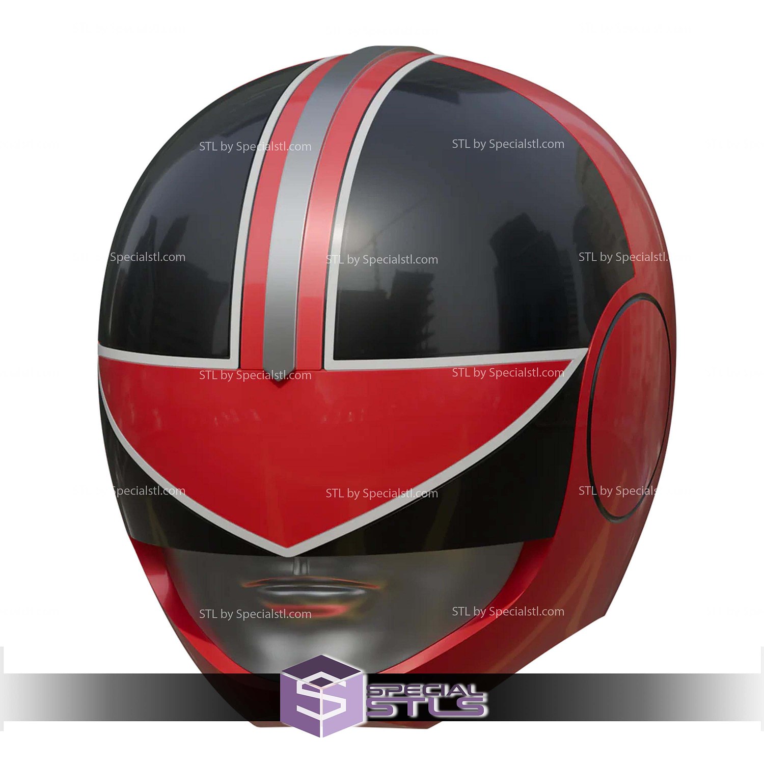 Cosplay STL Files Time Force Red Ranger Helmet | SpecialSTL