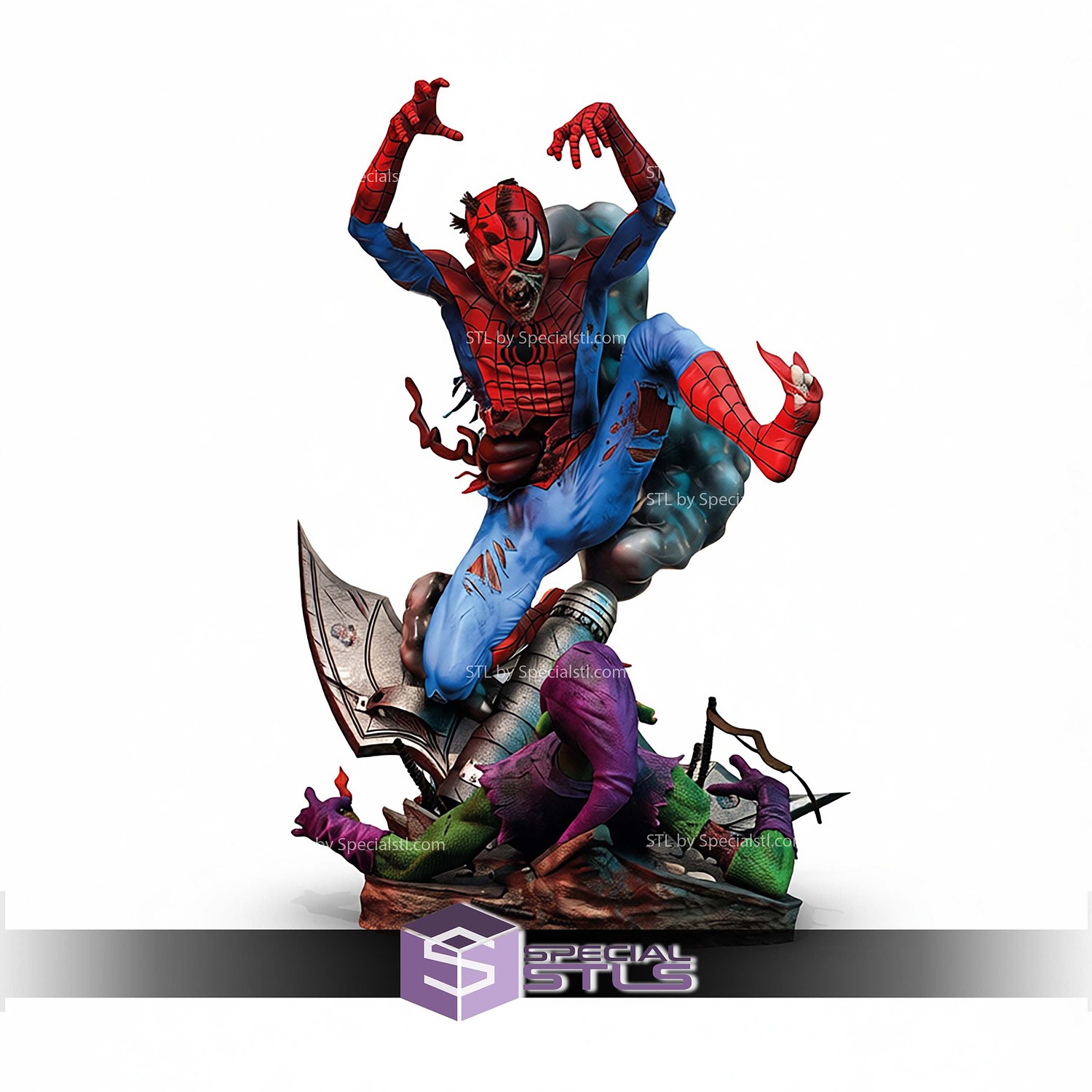 Zombie Spiderman vs Green Goblin STL Files | SpecialSTL