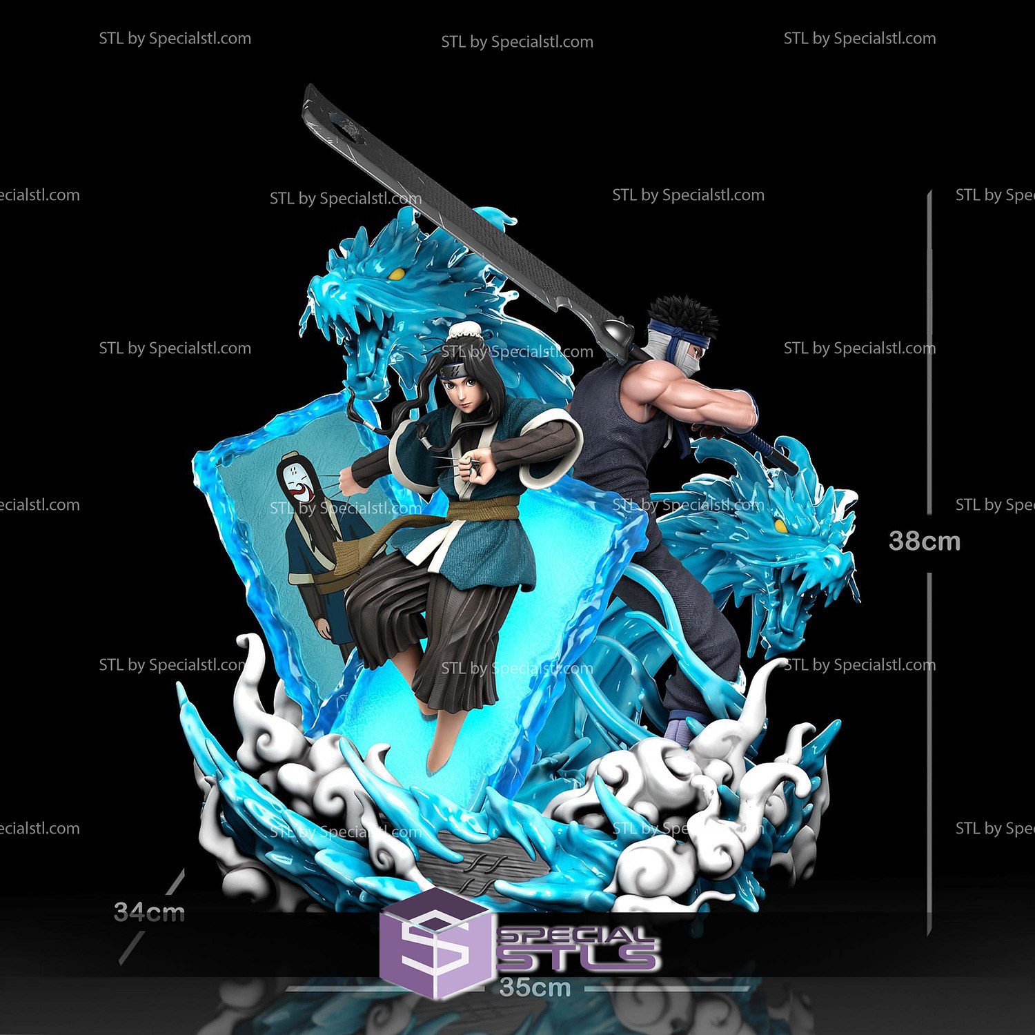 Zabuka and Haku Diorama 380mm STL Files | SpecialSTL